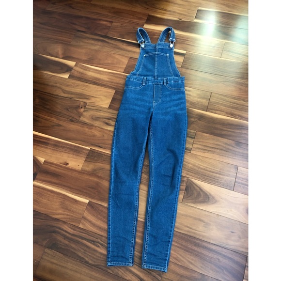 Divided | Jeans | Hm Divided Denim Skinny Stretch Overalls Size 4 Euc ...
